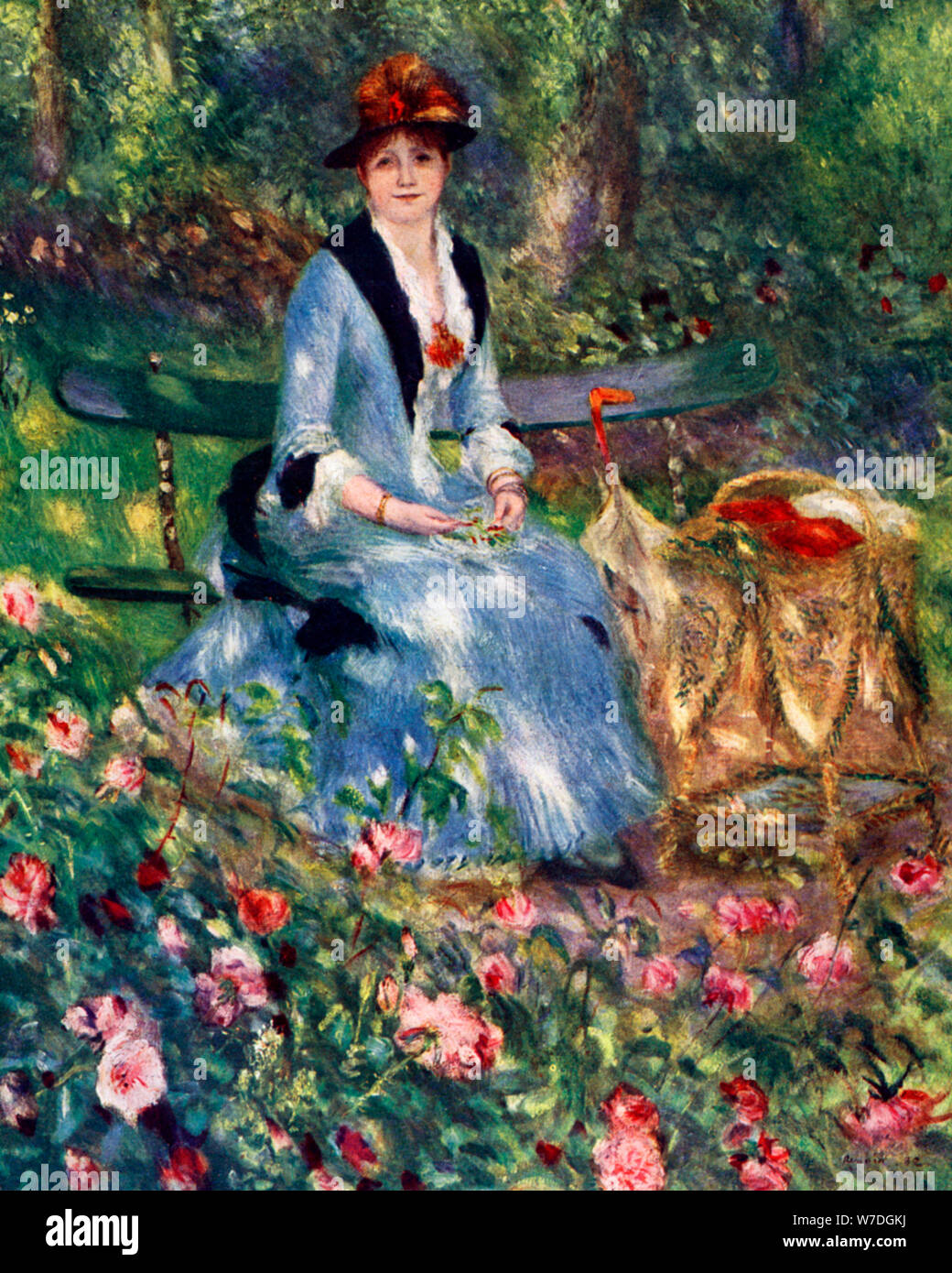 'Dans Les Roses', 1882, (1929). Artist: Pierre-Auguste Renoir Stock ...