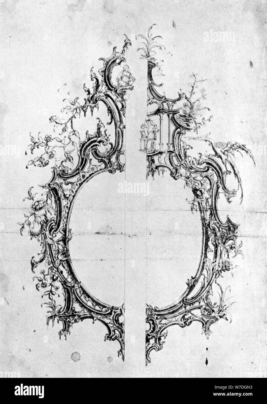 Design for detail on furniture, 1754, (1929).Artist: Henry Copland ...