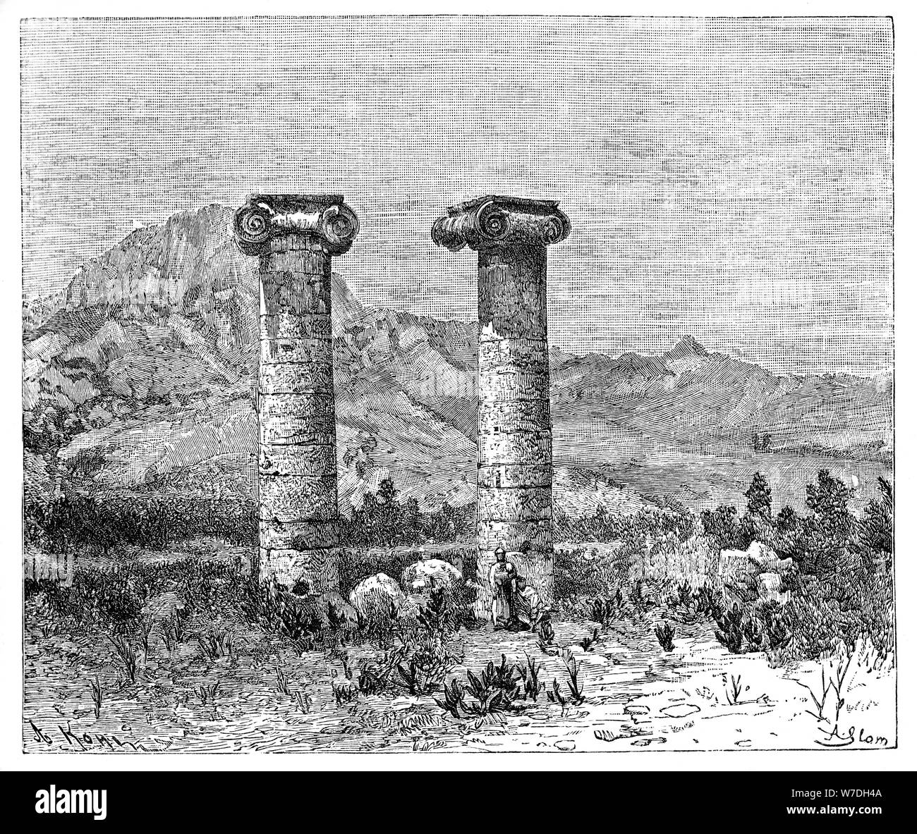 Columns of the Temple of Cybele, Sardes (Sardis), Turkey, 1895. Artist ...