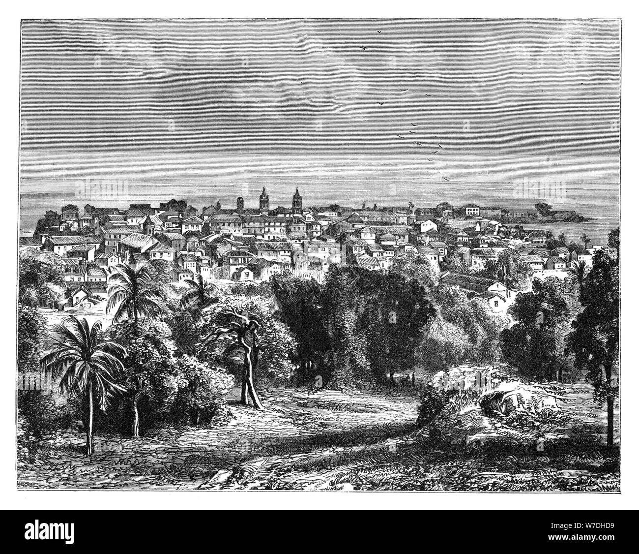 Panama City from Mount Ancon, c1890. Artist: Unknown Stock Photo - Alamy