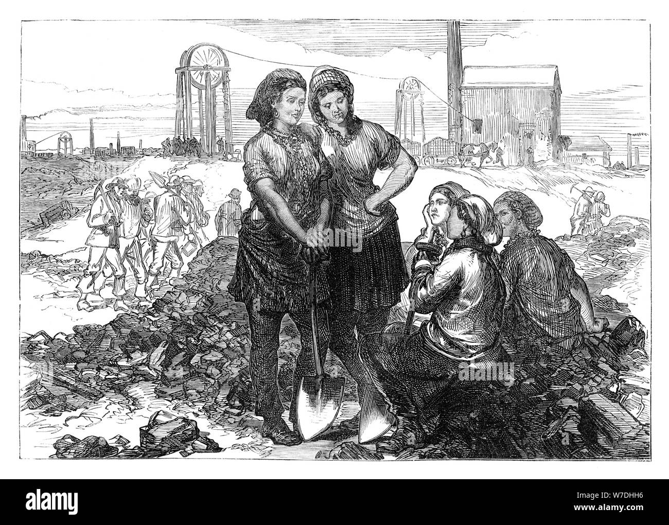 Work girls at the Wigan Collieries, late 19th century. Artist: Unknown ...