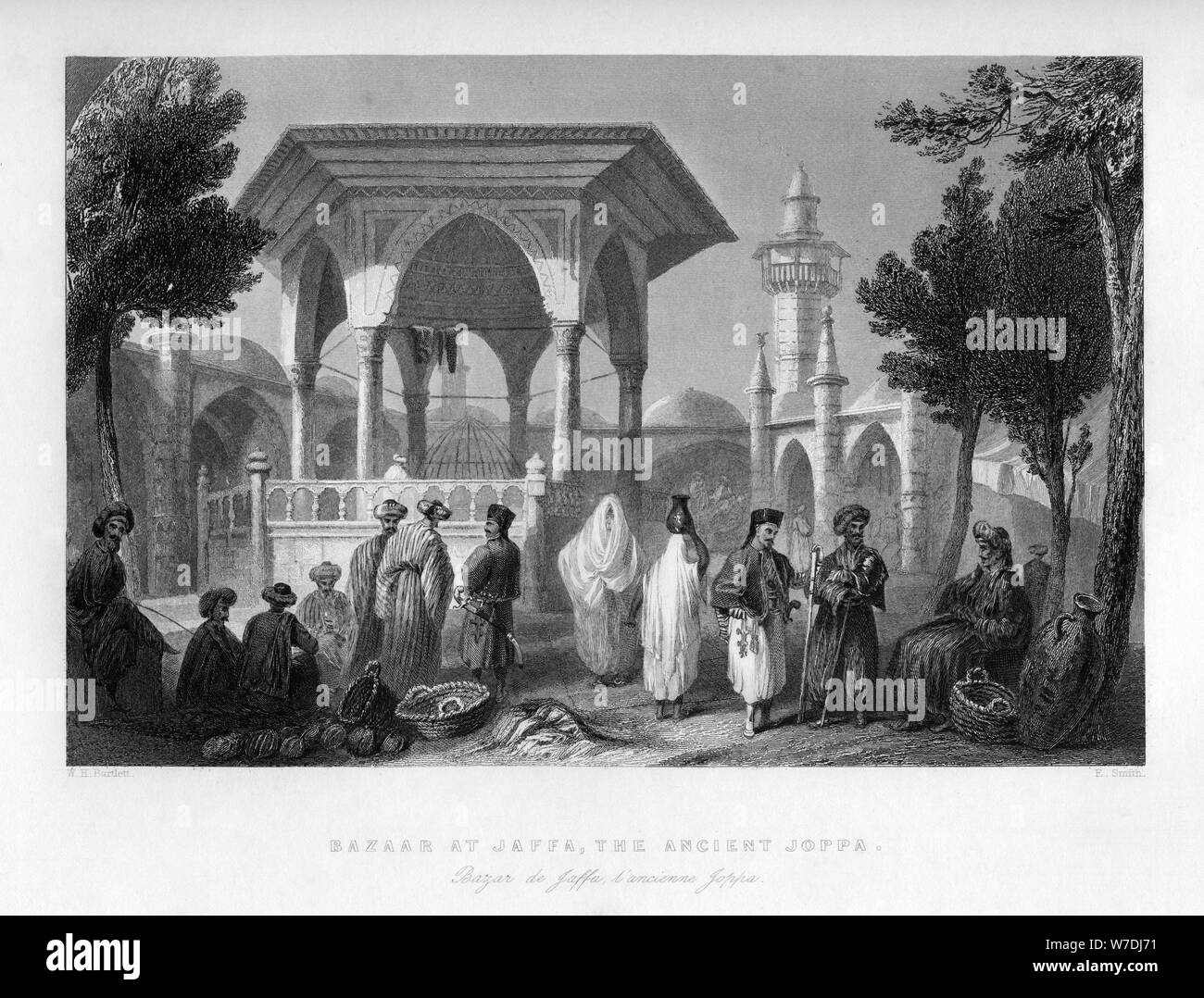 The bazaar at Jaffa, the ancient Joppa, Palestine (Israel), 1841.Artist ...