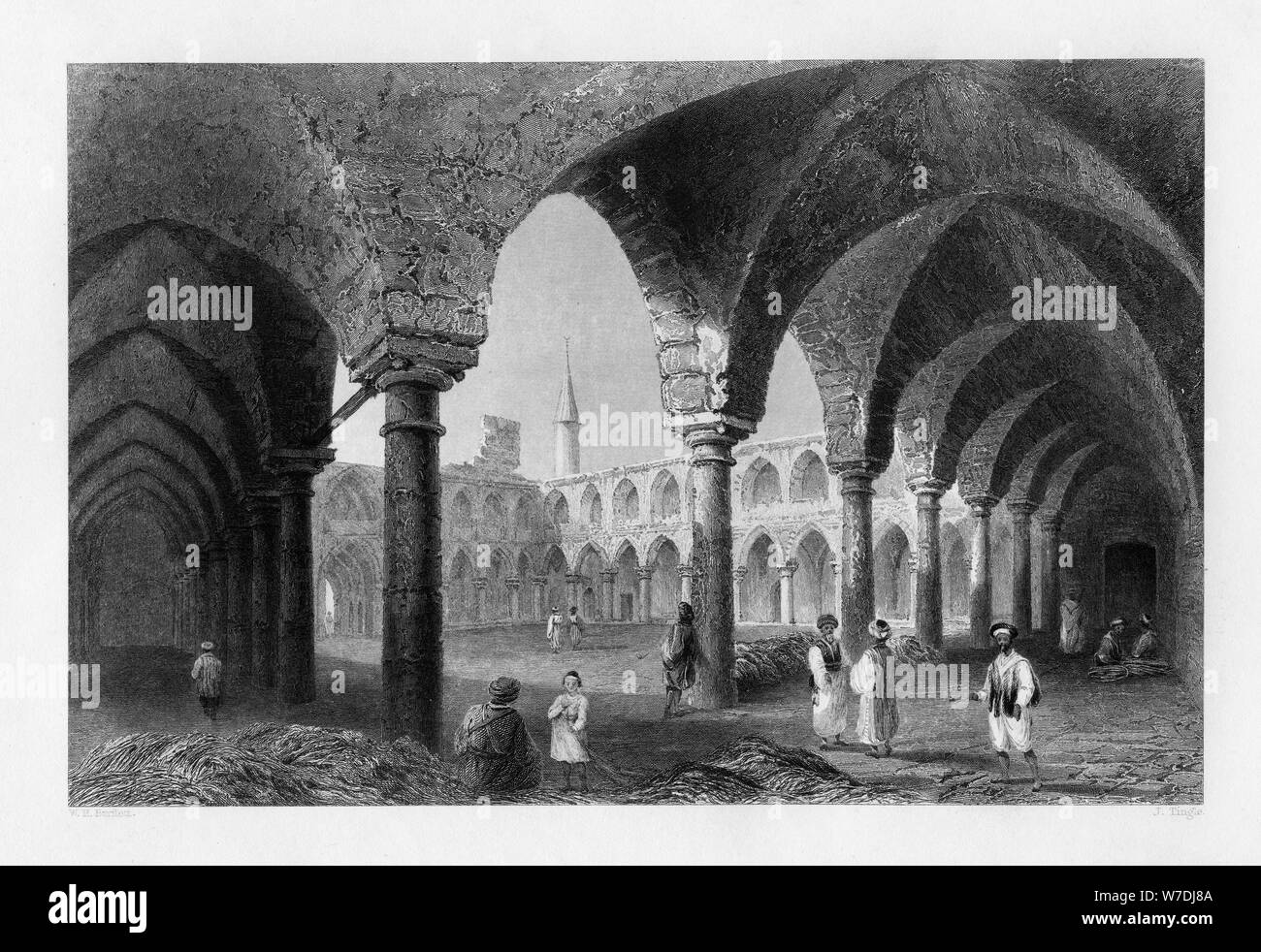 Ancient buildings in St Jean D'Acre (Acre), Israel, 1841.Artist: J ...