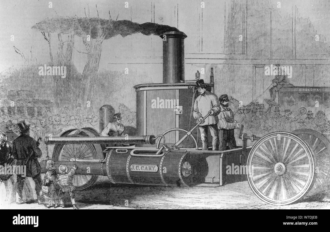 Steam powered fire engine Black and White Stock Photos & Images - Alamy