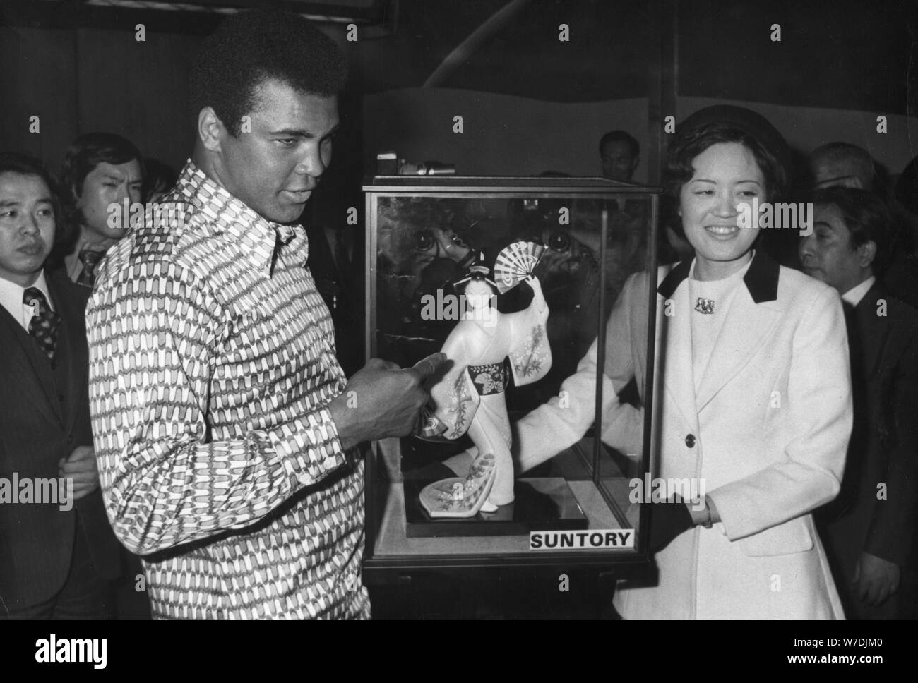 Muhammad Ali receives a Japanese doll, Tokyo Hotel, March 1972. Artist ...