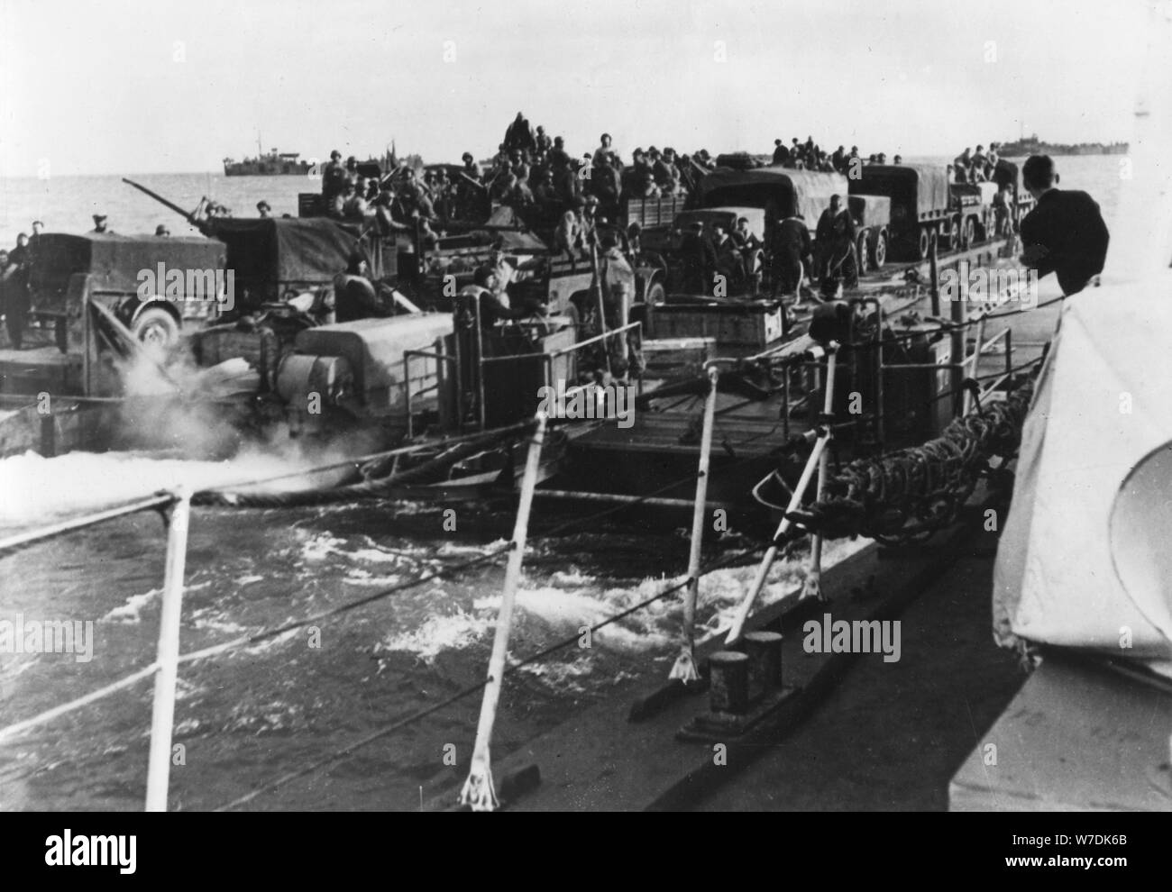 Troop and equipment debarkation, Normandy, France, 6 June 1944? Artist ...