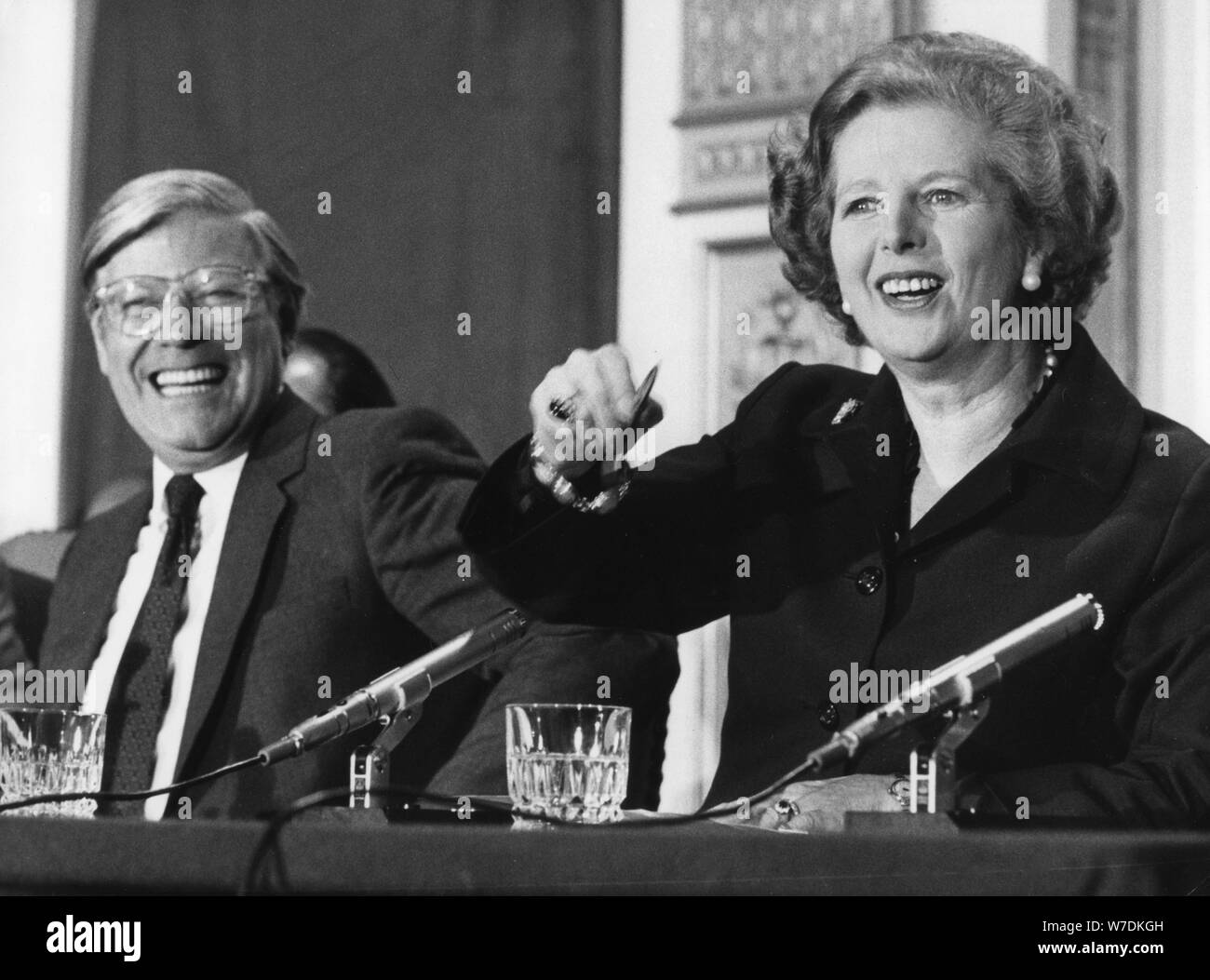 Helmut schmidt thatcher Black and White Stock Photos & Images - Alamy