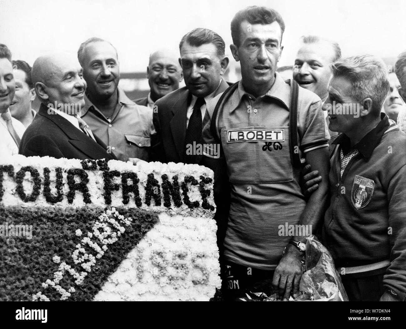 Louison Bobet wins the Tour de France, 1955. Artist: Unknown Stock ...