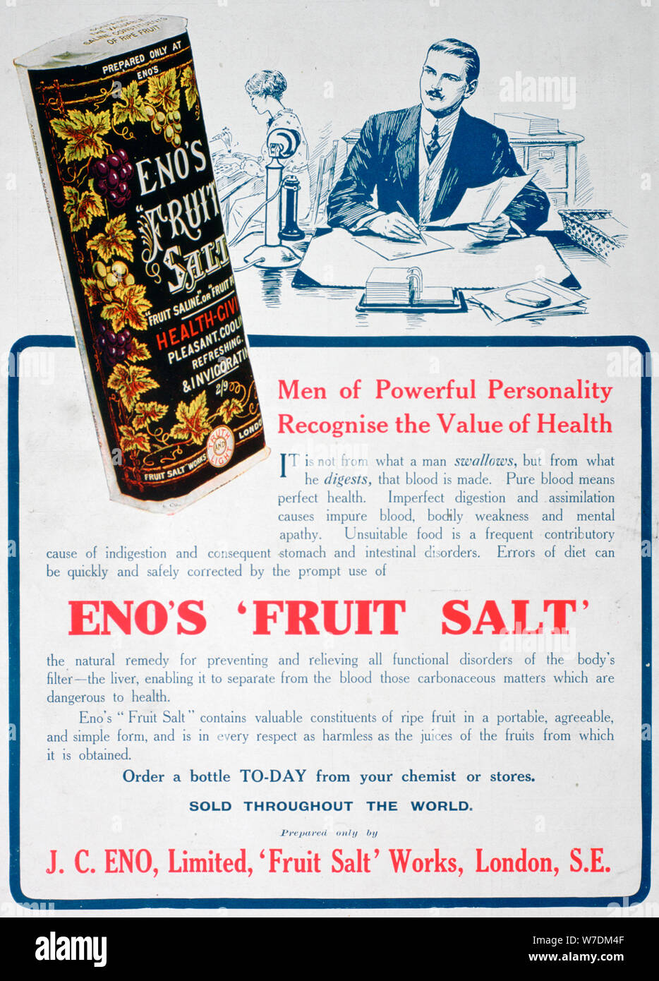 Eno's Fruit Salt advertisement, 1915. Artist: Unknown Stock Photo - Alamy