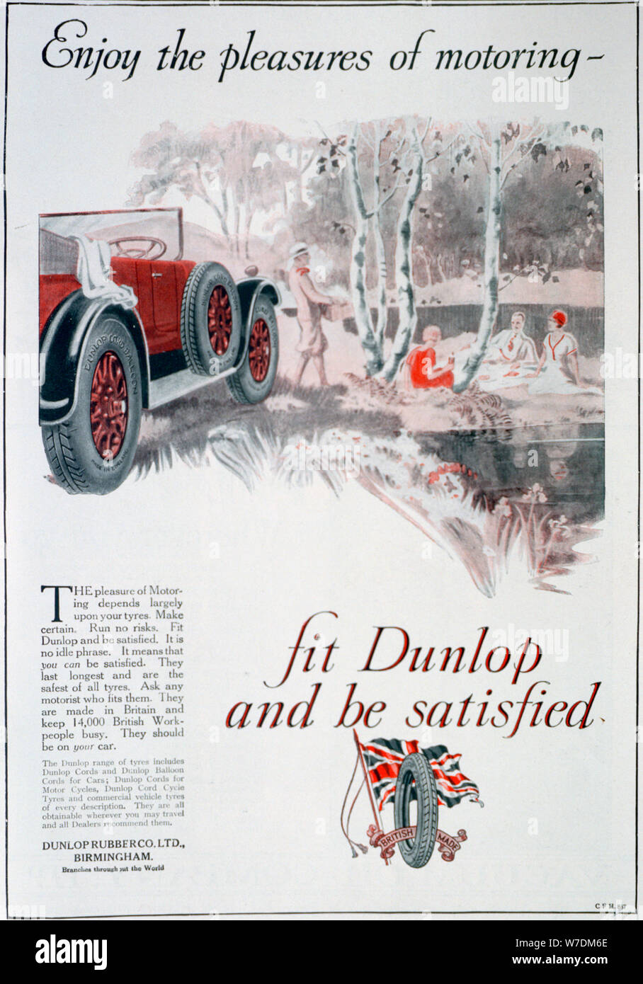 Dunlop tyres advert, 1925. Artist: Unknown Stock Photo - Alamy