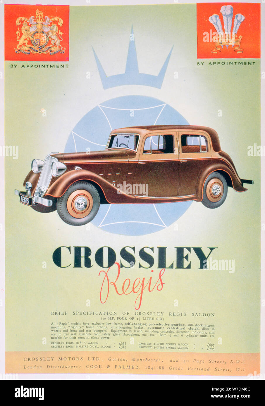 Advert for the Crossley Regis car, 1935. Artist: Unknown Stock Photo ...