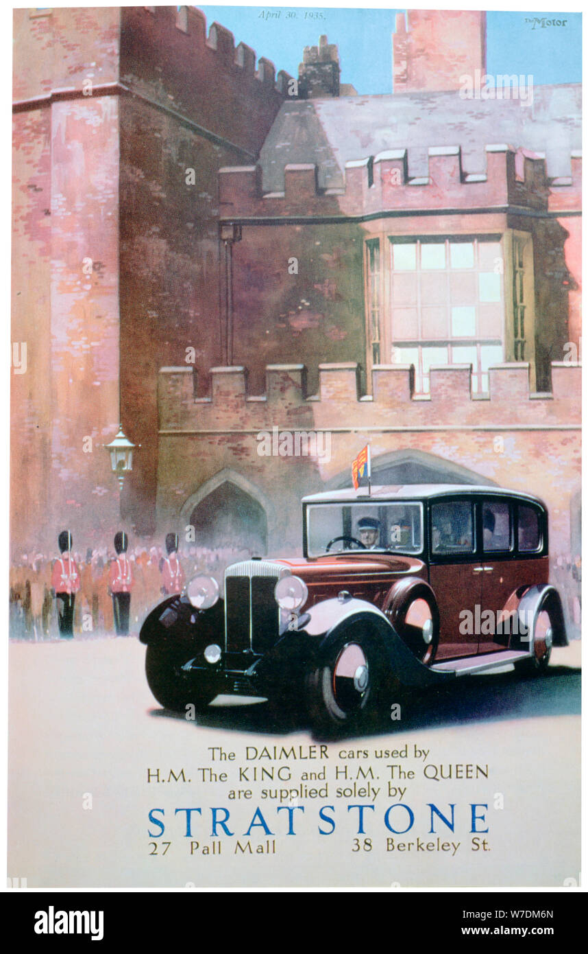 Advert for Stratstone car retailers, 1935. Artist: Unknown Stock Photo ...