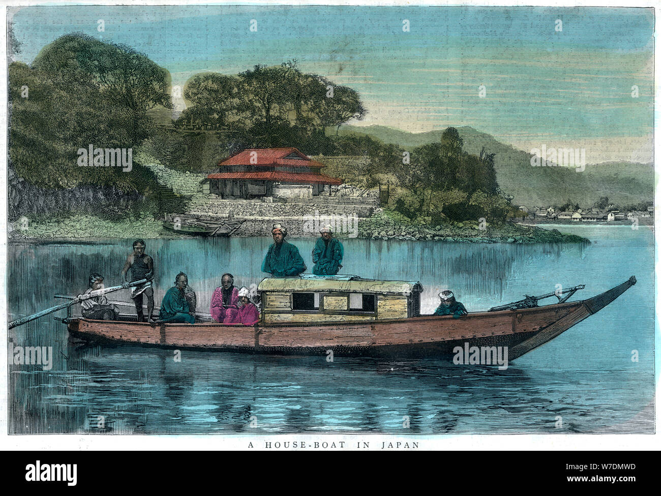 'A house-boat in Japan', 1888. Artist: Unknown Stock Photo - Alamy