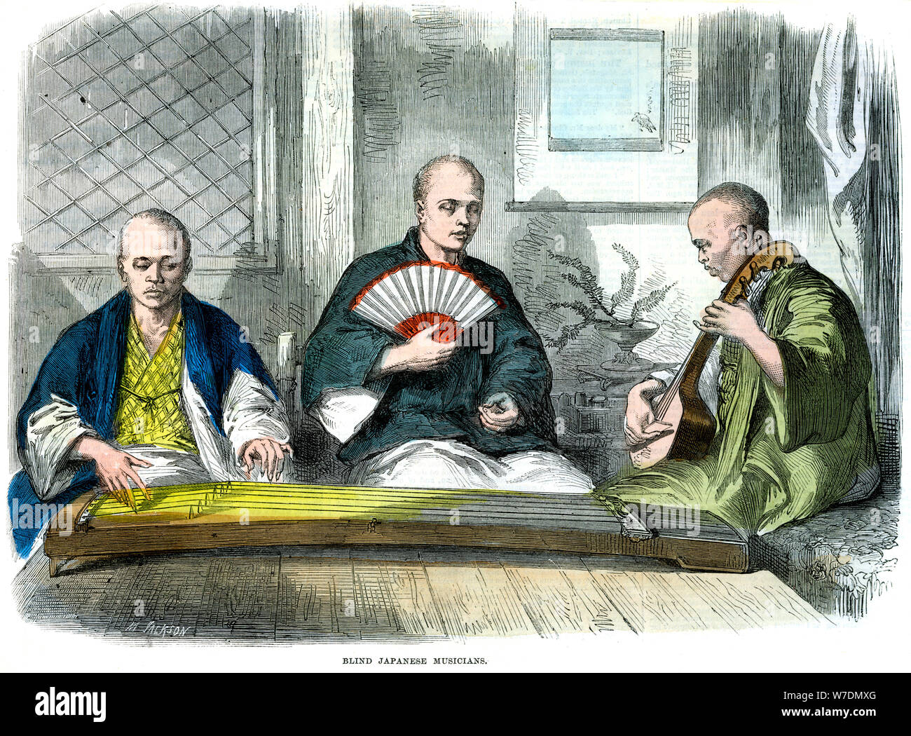 Blind Japanese musicians, 1864. Artist: M Jackson Stock Photo - Alamy