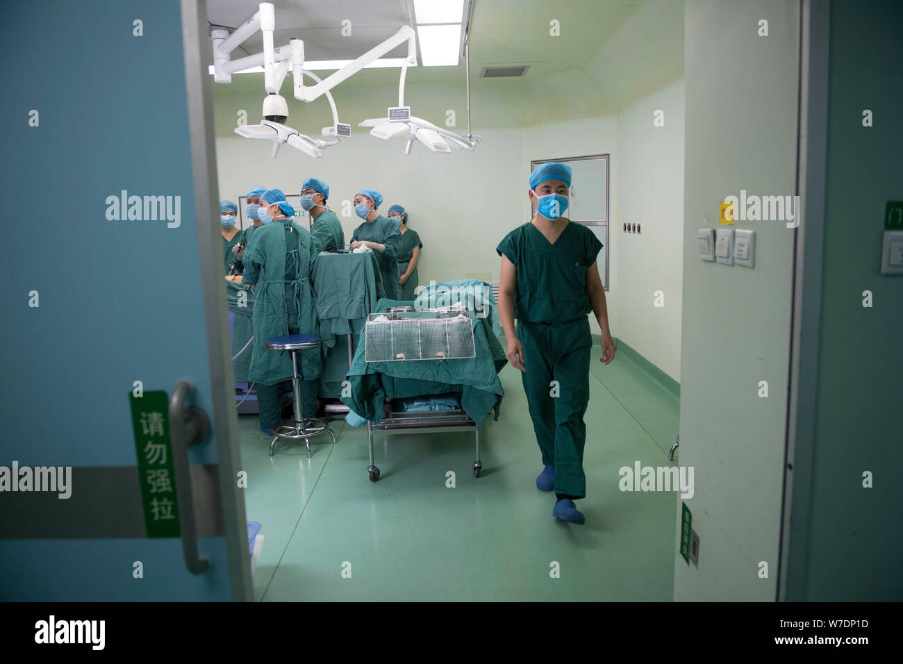Qiao Rui, right, the sole male chief nurse at the Affiliated Hospital ...