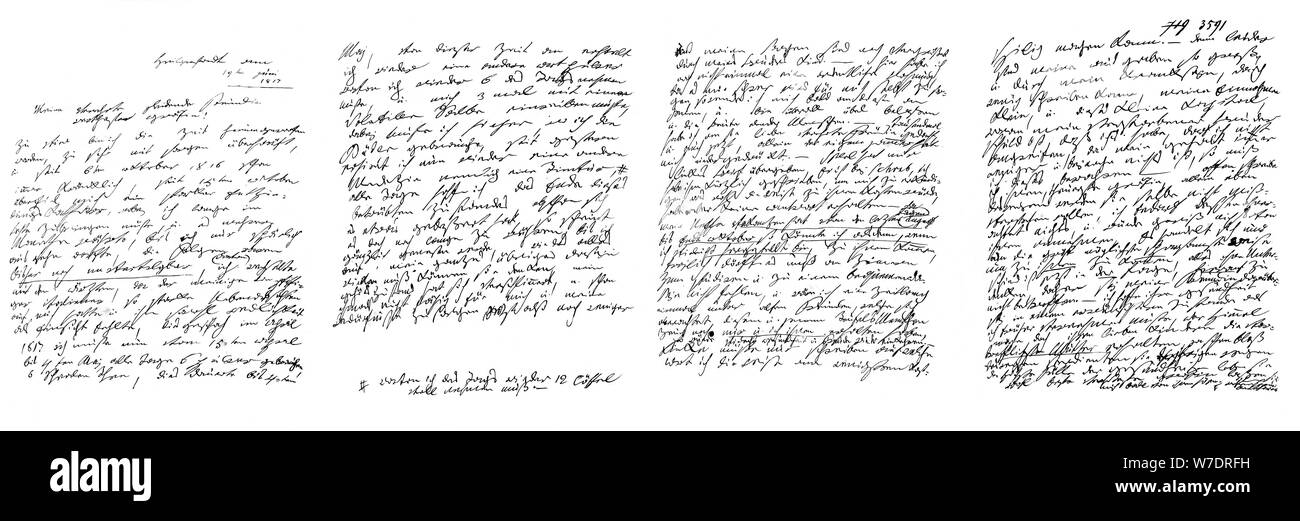 Letter by Ludwig von Beethoven, 1817 (1865).Artist: Frederick George ...