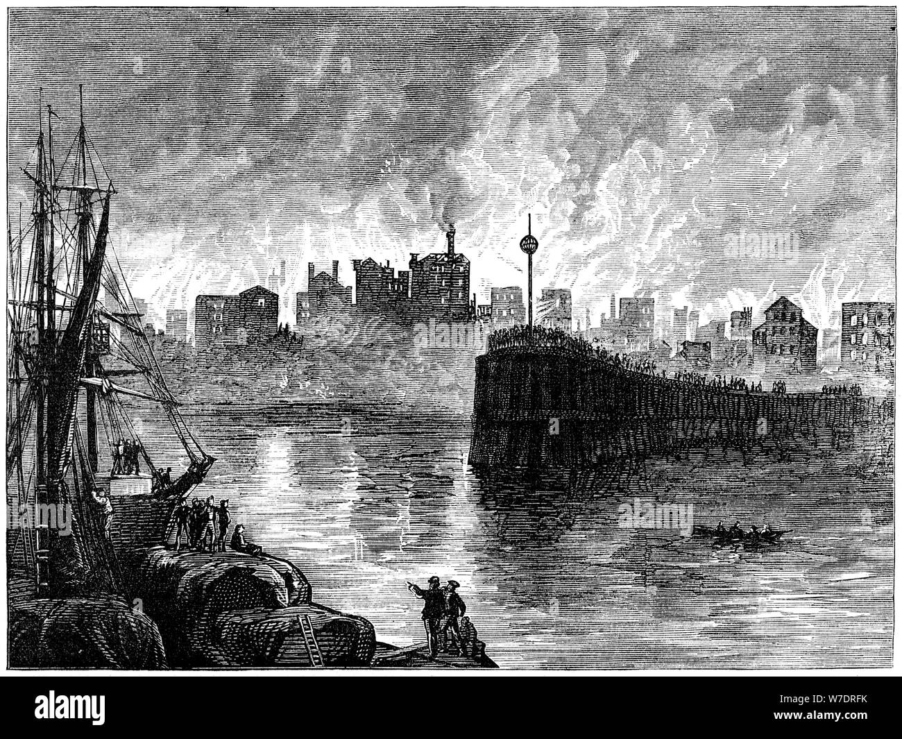 The burning of Chicago, Illinois, USA, 1871 (c1880). Artist: Unknown ...