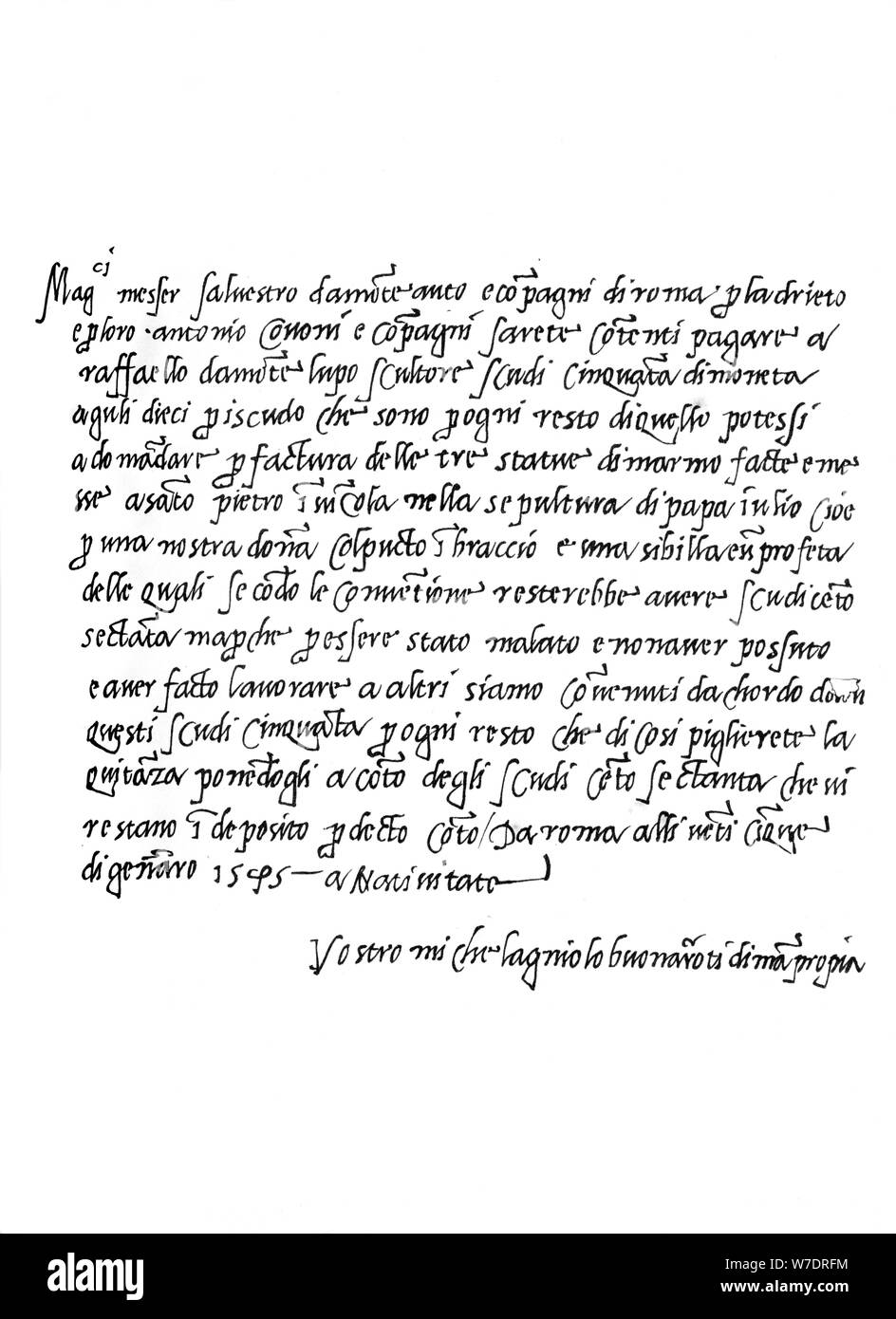 Letter by Michelangelo Buonarroti, 1545 (1865).Artist: Frederick George ...