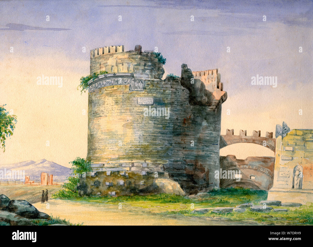 Tomb of Caecilia Metella, Rome, Italy. Artist: Unknown Stock Photo - Alamy