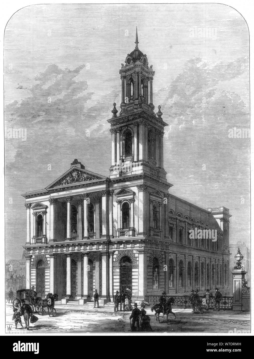 The City Temple, Holborn Viaduct, London, 1875. Artist: Unknown Stock ...