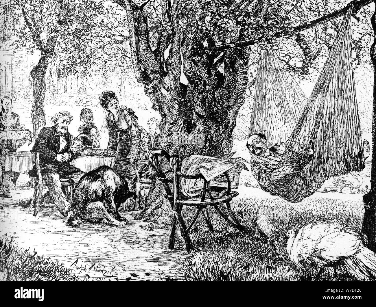 'The Siesta', c1880-1882. Artist: Adolph Menzel Stock Photo - Alamy