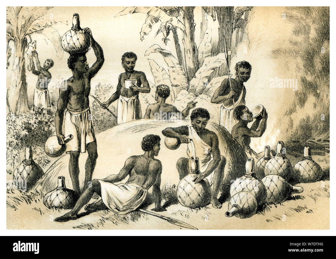 'Natives Making Pombe', 1883. Artist: Unknown Stock Photo - Alamy
