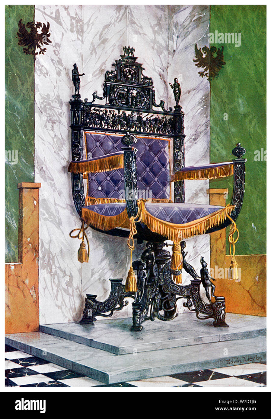 Wrought steel chair, 1910.Artist: Edwin Foley Stock Photo - Alamy