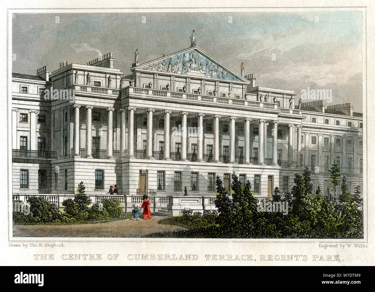The centre of Cumberland Terrace, Regents Park, London, 1829.Artist: W ...