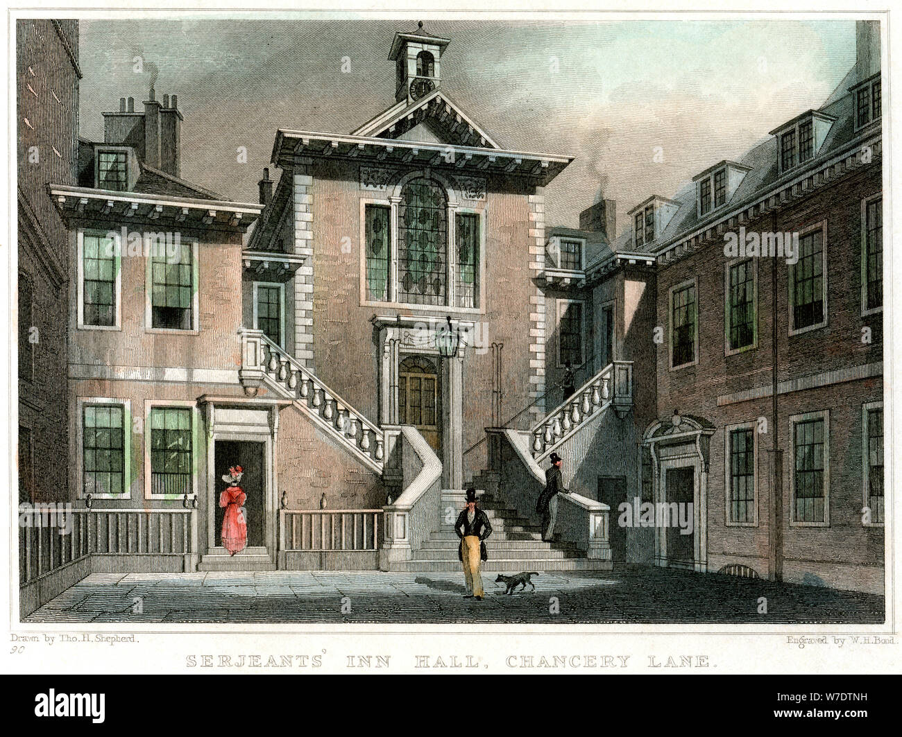 Serjeants' Inn Hall, Chancery Lane, London, c1830.Artist: WH Bond Stock ...