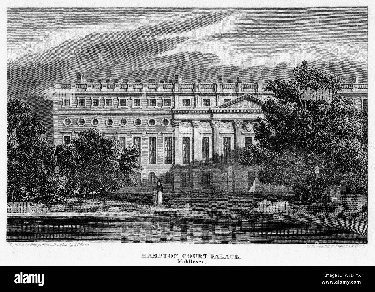 Hampton Court Palace, London, 1814. Creator: John Shury Stock Photo - Alamy