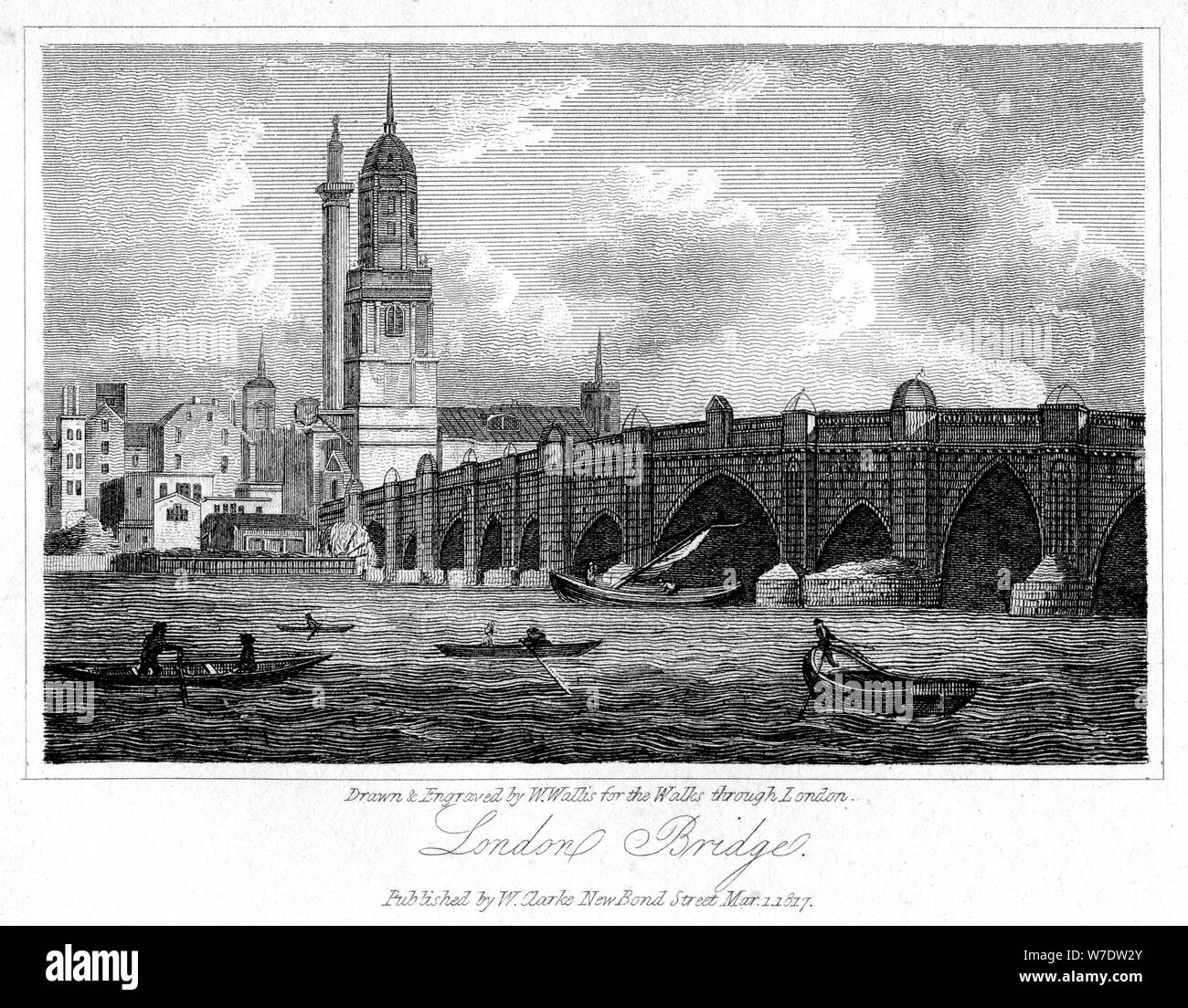 London Bridge, London, 1817.Artist: W Wallis Stock Photo - Alamy