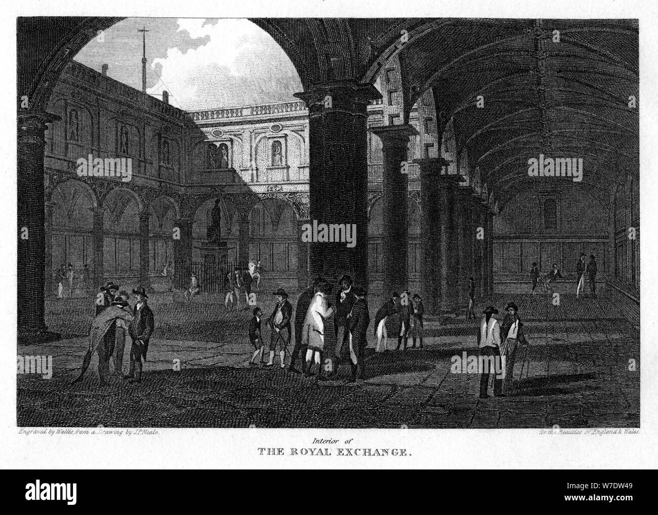 The Royal Exchange, City of London, 1816.Artist: W Wallis Stock Photo ...