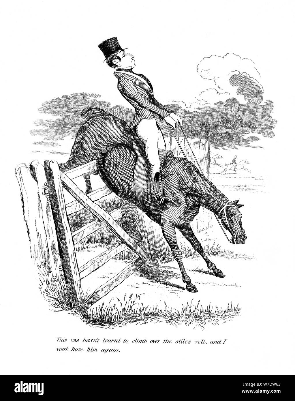 Equestrian cartoon, 19th century. Artist: Unknown Stock Photo - Alamy
