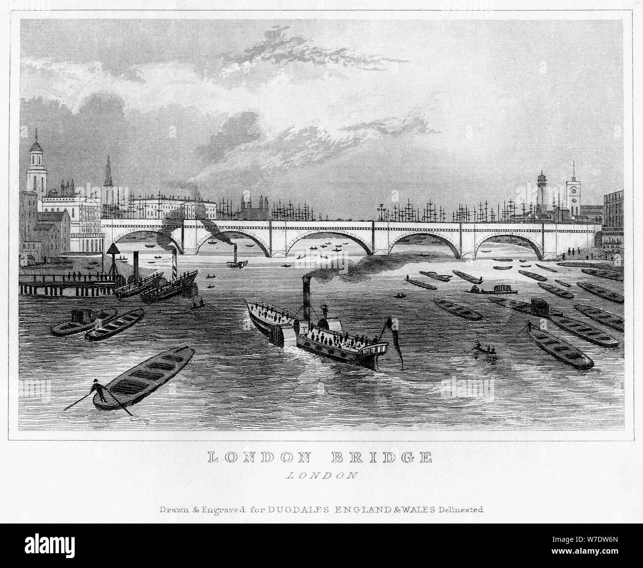 London Bridge, 19th century. Artist: Unknown Stock Photo - Alamy