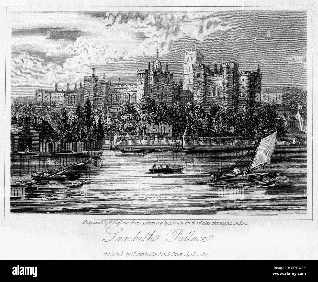 Lambeth Palace, London, 1817.Artist: Thomas Higham Stock Photo - Alamy