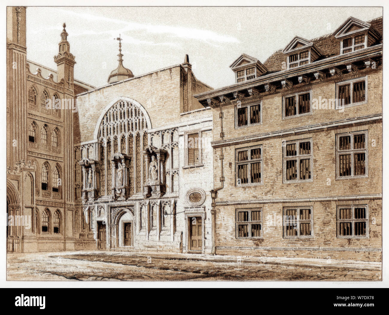 West front of Guildhall Chapel, City of London, 1886. Artist: William ...