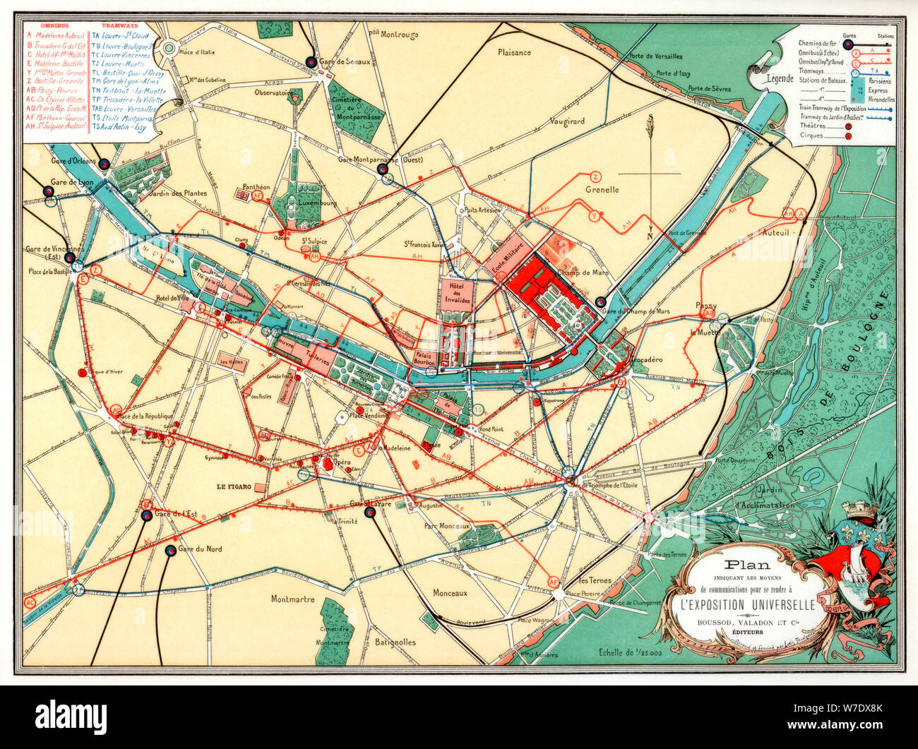 Paris map 19th century hi-res stock photography and images - Alamy