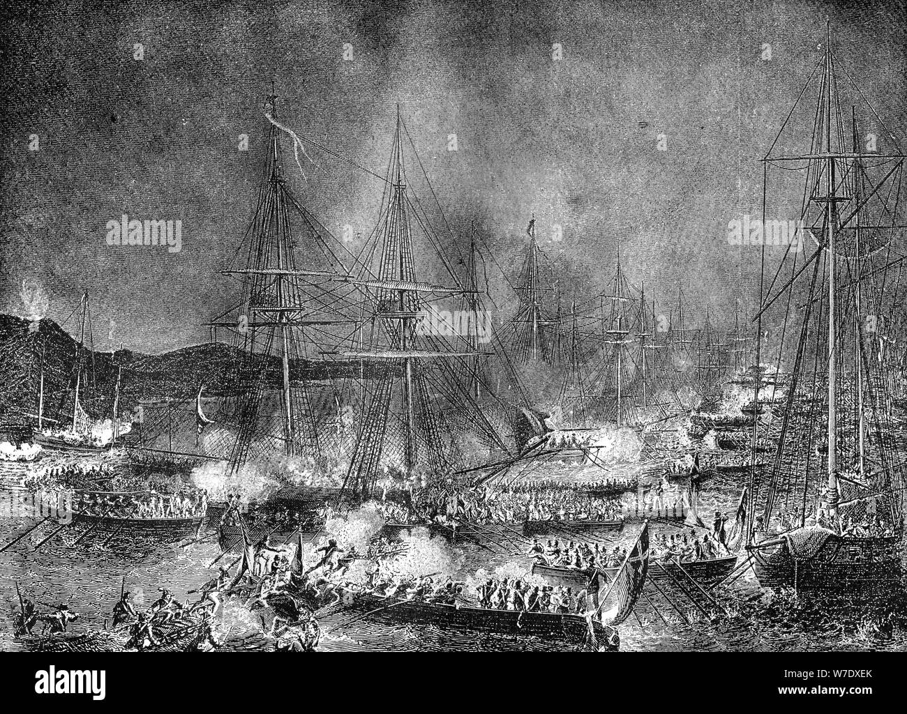Attack on the French invasion flotilla at Boulogne, France, 15-16 ...
