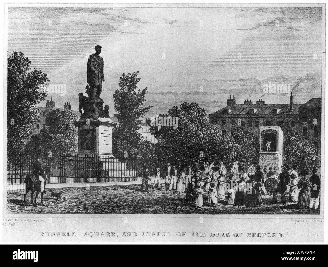 Russell Square and the statue of the Duke of Bedford, London, 19th ...