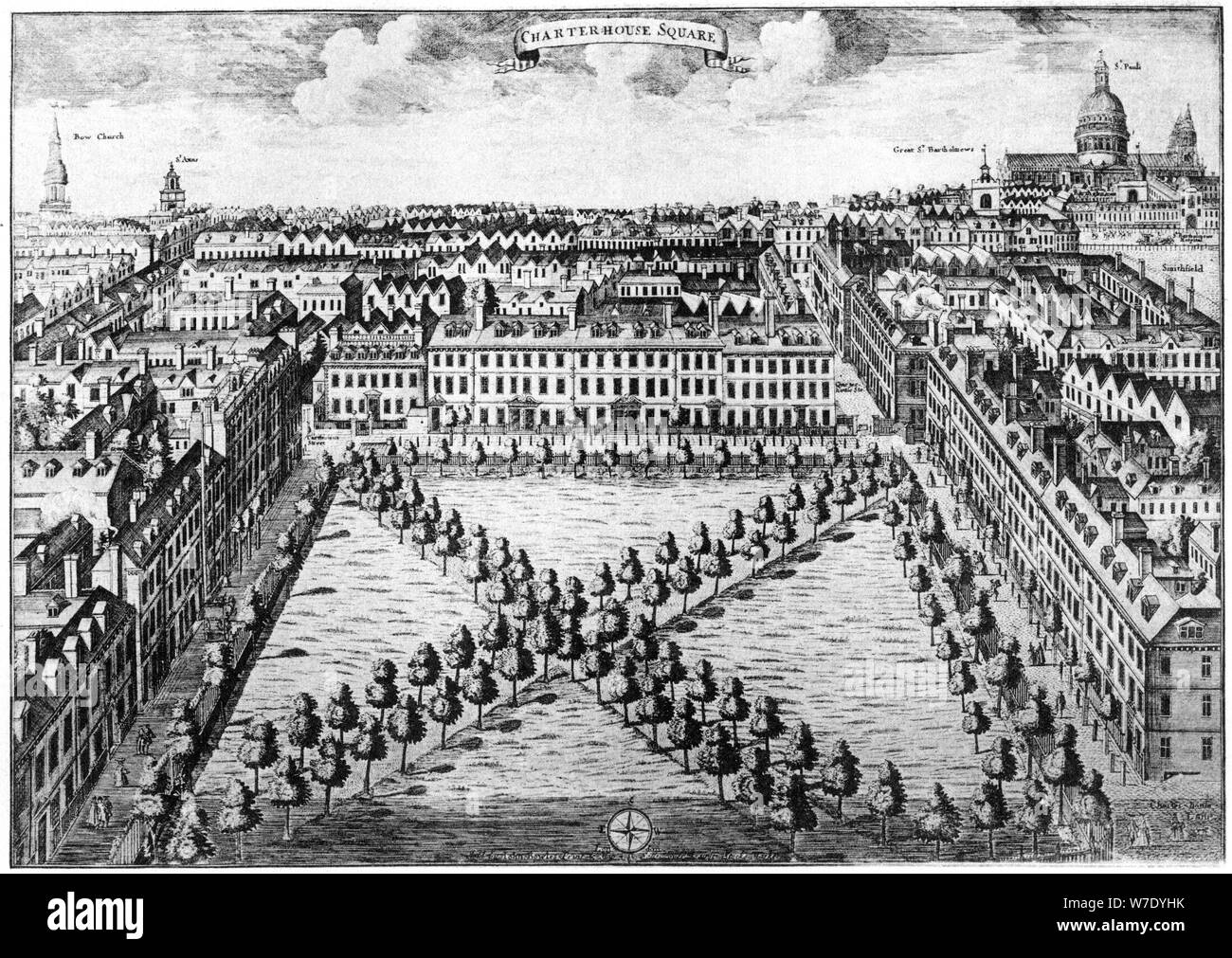 Charterhouse Square, London, 18th century (1907). Artist: Unknown Stock ...