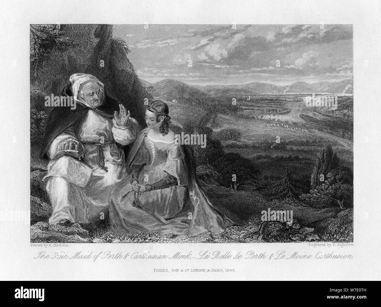 The Fair Maid of Perth and Carthusian Monk, 1845. Artist: Peter ...