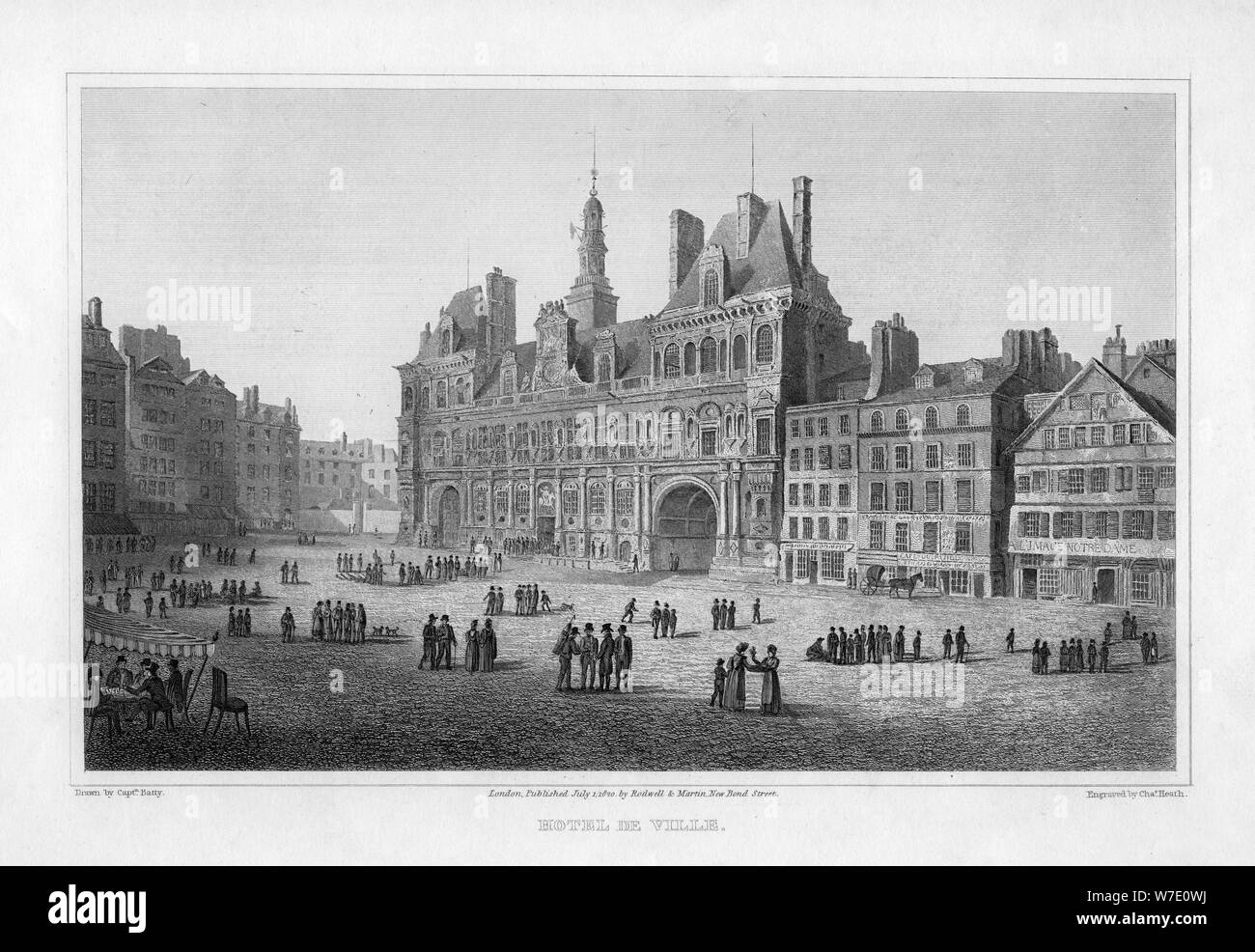 Paris engraving color hi-res stock photography and images - Alamy