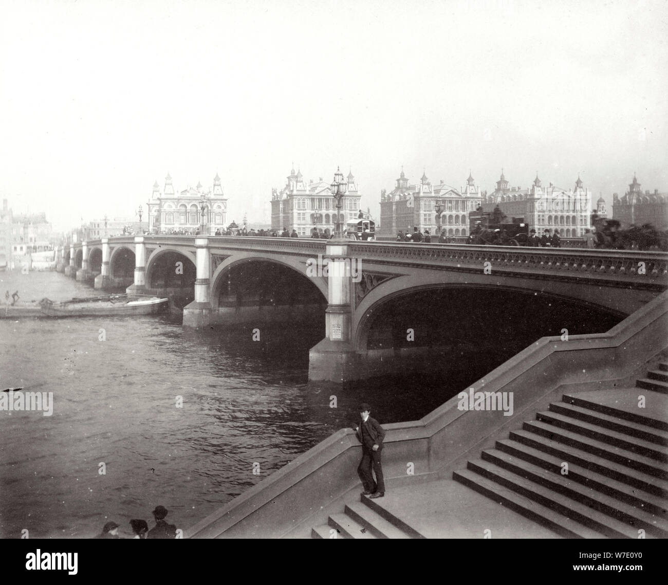 Westminster Bridge and St Thomas's Hospital, London, 1887. Artist ...