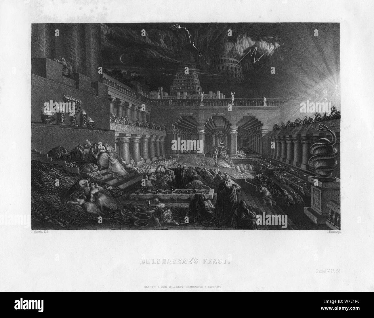 Belshazzar's Feast, 19th century(?).Artist: J Horsburgh Stock Photo - Alamy
