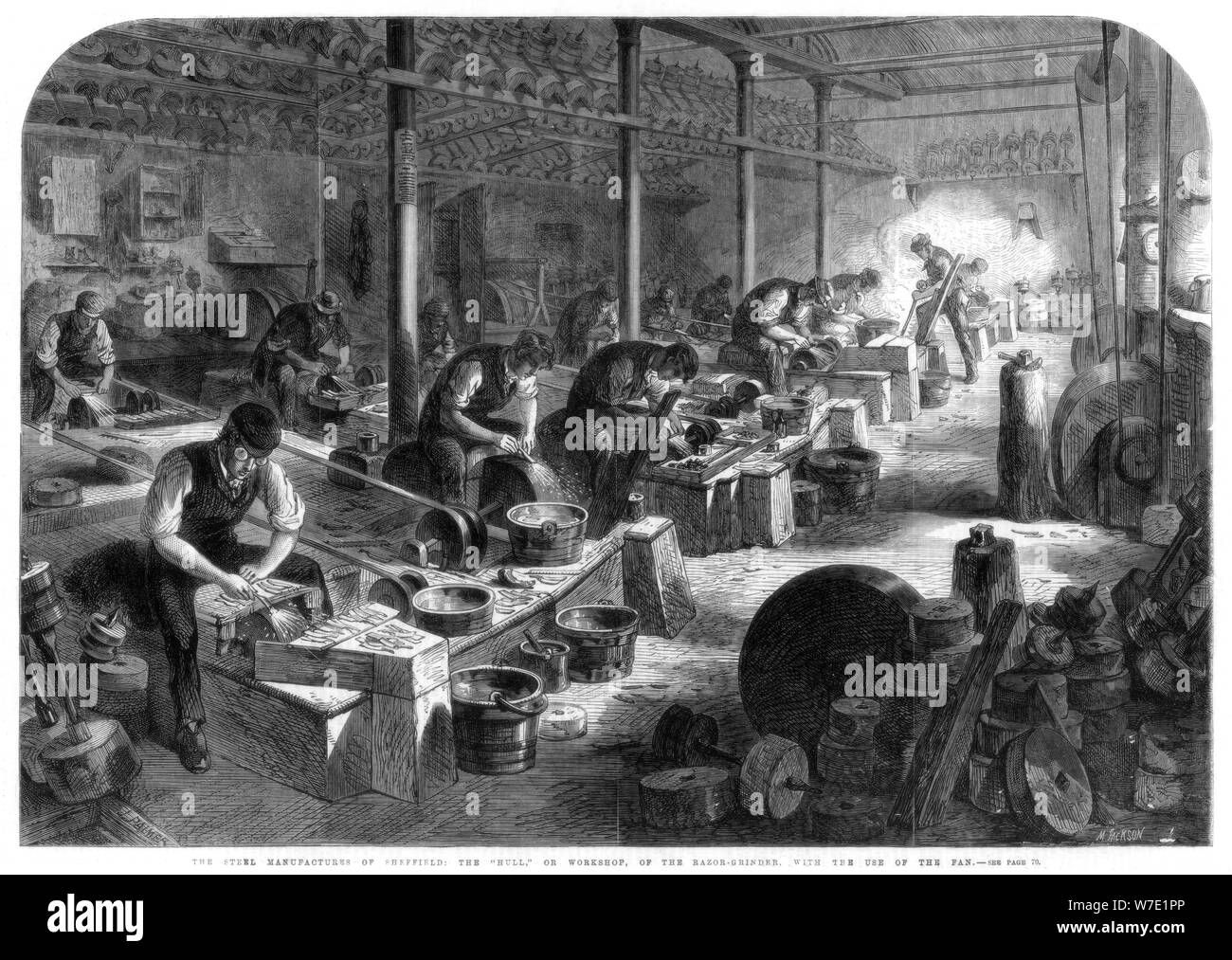 Steel manufactures of Sheffield, Yorkshire, 1866. Artist: M Jackson ...