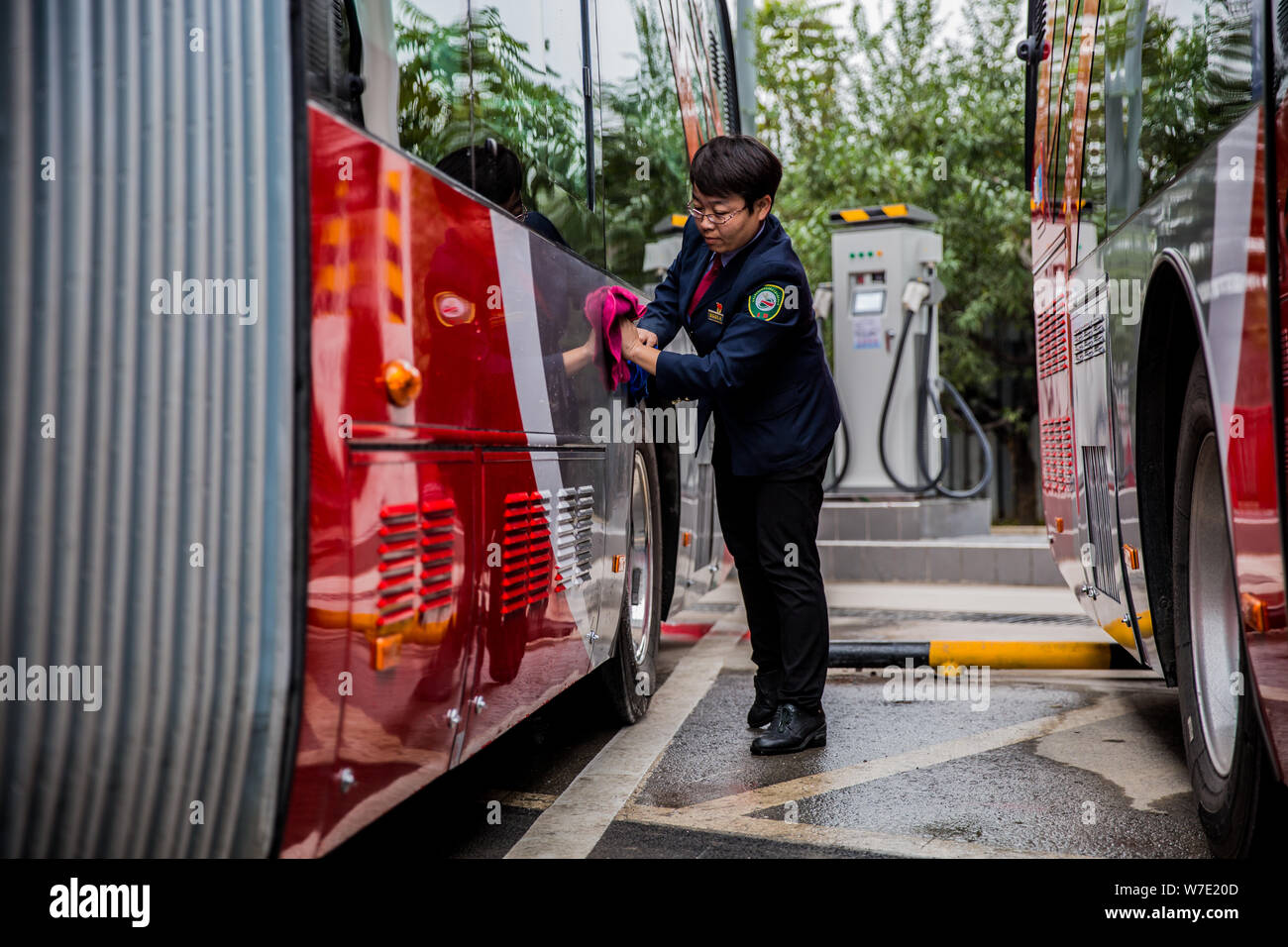 First bus cleans hi-res stock photography and images - Alamy