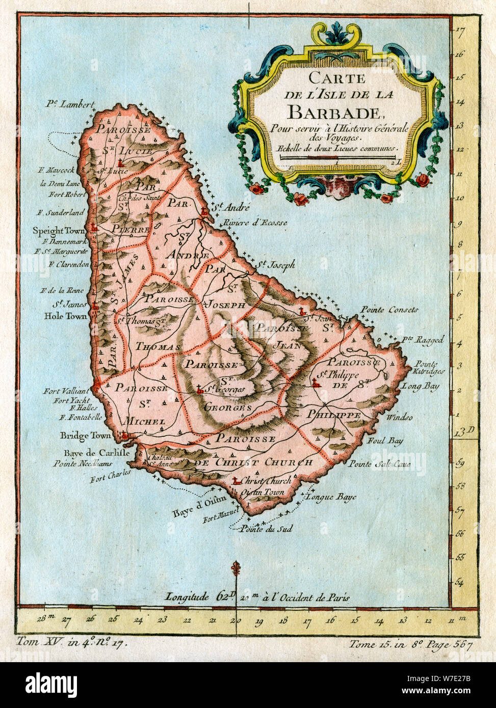 Map of Barbados, c1758. Artist: Unknown Stock Photo - Alamy