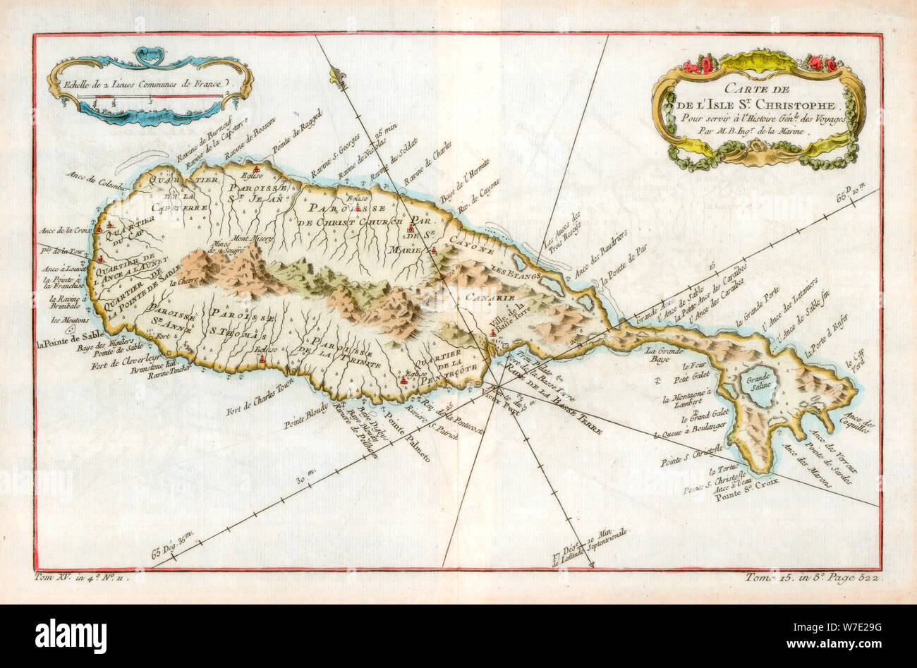 Map of the Caribbean island of St Christopher, c1764. Artist: Unknown ...