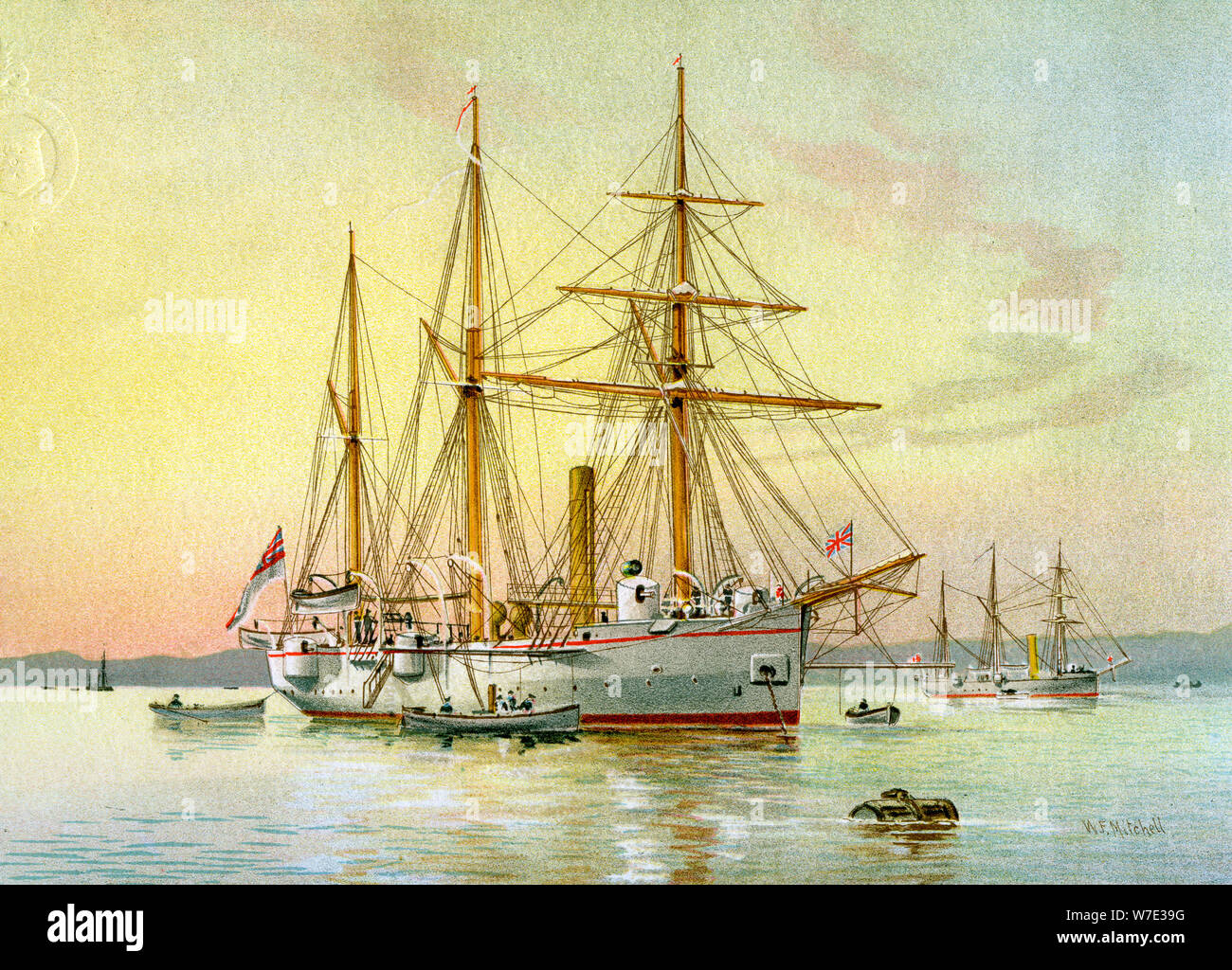 HMS 'Bramble', Royal Navy 1st class gunboat, c1890-c1893.Artist ...