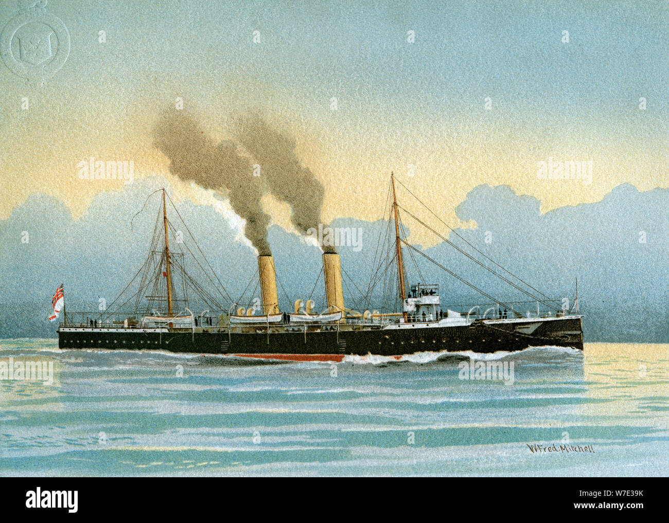 HMS 'Latona', Royal Navy 2nd class cruiser, c1890-c1893.Artist: William ...